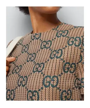 Gucci Gg Striped Crewneck Dress