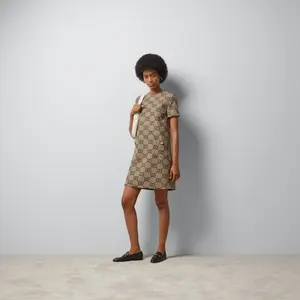 Gucci Gg Striped Crewneck Dress