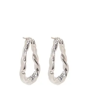 Loewe Engraved-logo Detail Hoop Earrings