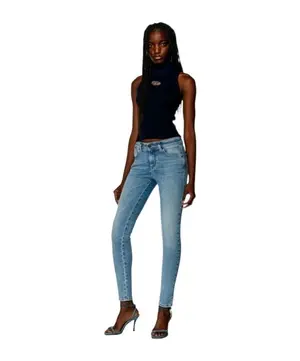 DIESEL® Slandy Mini Logo Tag Jeans - Blue