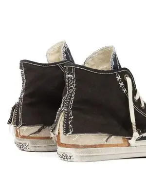 MAISON MARGIELA Distressed Lace-up High-top Sneakers