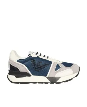 Emporio Armani Suede Calfskin Logo-print Low-top Sneakers