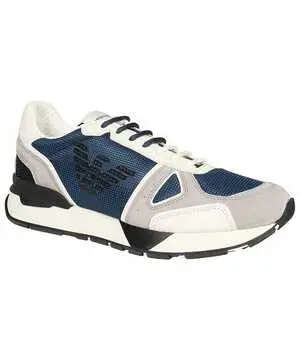 Emporio Armani Suede Calfskin Logo-print Low-top Sneakers