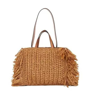 Etro Logo Patch Fringed Edge Tote Bag