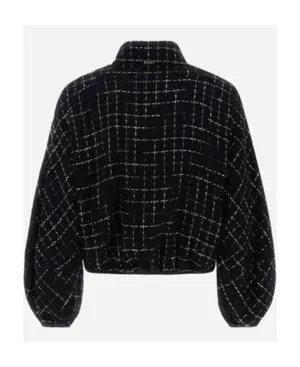 Herno Grid-patterned Cropped Zip Jacket