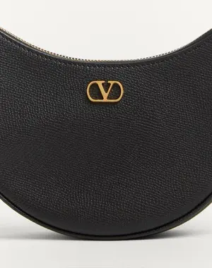 Valentino Garavani Vlogo Signature Zip-up Mini Shoulder Bag - Black