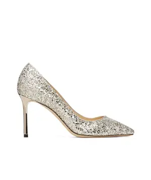 JIMMY CHOO Romy 85 Glitter Stiletto Pumps
