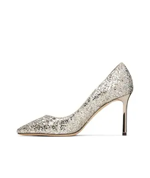 JIMMY CHOO Romy 85 Glitter Stiletto Pumps