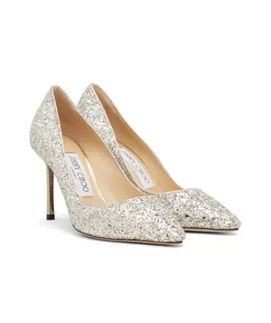 JIMMY CHOO Romy 85 Glitter Stiletto Pumps