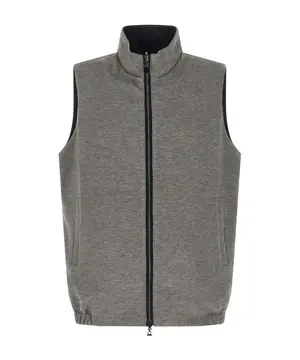 Kiton Reversible High Neck Vest - Blue