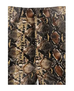 ROTATE BY BIRGER CHRISTENSEN Snake Print Bell-bottom Trousers