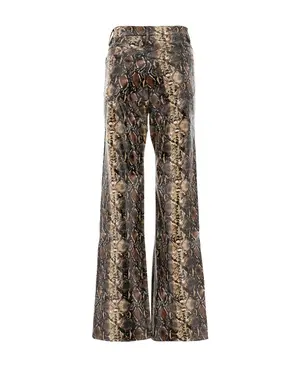 ROTATE BY BIRGER CHRISTENSEN Snake Print Bell-bottom Trousers