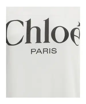 Chloé Logo Printed Oversized T-shirt - White