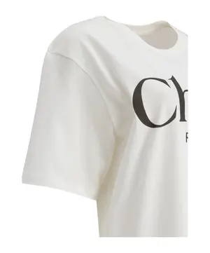 Chloé Logo Printed Oversized T-shirt - White