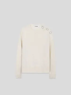 JIL SANDER Button Detailed Crewneck Knit Jumper - No