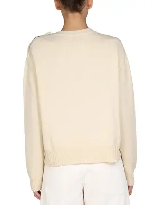 JIL SANDER Button Detailed Crewneck Knit Jumper - No