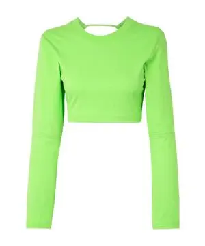 Jacquemus Cropped Long Sleeve T-shirt With Open Back Detail - Green