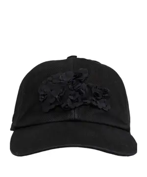 Lacoste Floral-appliqué Baseball Cap - Black