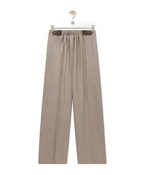 Loewe Pressed Crease Belted Trousers - Mixed Beige