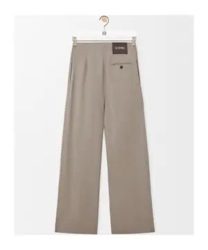 Loewe Pressed Crease Belted Trousers - Mixed Beige