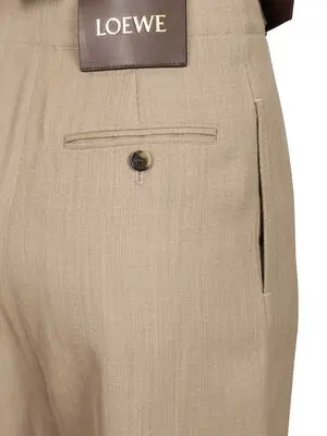 Loewe Pressed Crease Belted Trousers - Mixed Beige