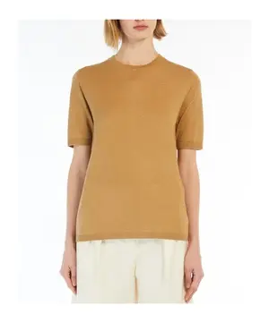 Max Mara Warren Crewneck Knitted Top - Camel