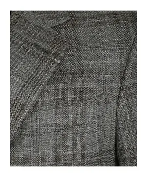 Zegna Single Breasted Checked Tailored Blazer - Black