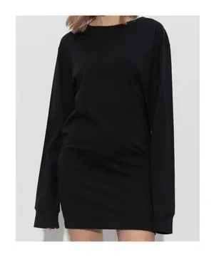 Dsquared2 Slogan Printed Long Sleeve Mini Dress - Black