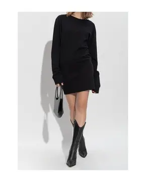 Dsquared2 Slogan Printed Long Sleeve Mini Dress - Black
