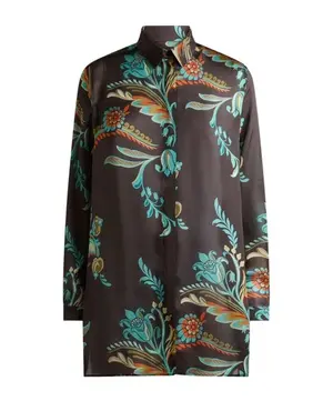 Etro Long Sleeve Floral Print Shirt