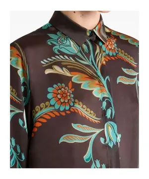 Etro Long Sleeve Floral Print Shirt