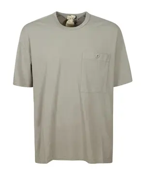 TEN C Logo-patch Crew-neck T-shirt - Gray