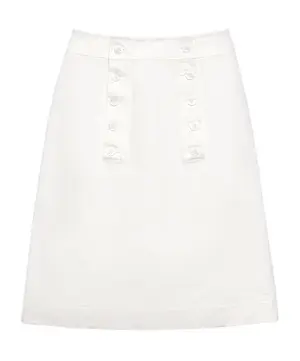 Prada Button Detailed Skirt - White