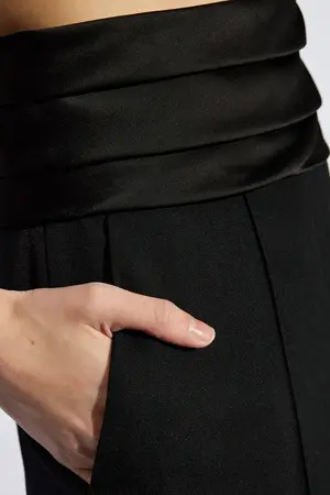 Balmain Satin Tailored High-waisted Pants