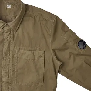 C.P. COMPANY Lens-detail Long-sleeve Shirt - Brown