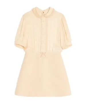 Valentino Garavani Ruffled Crepe Couture Mini Dress With Silk Jacquard Top