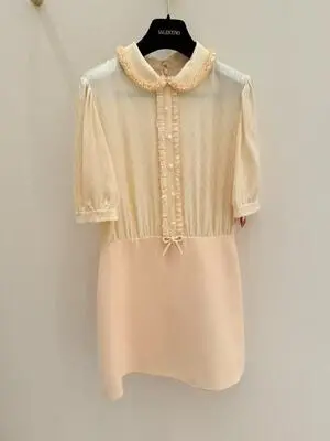 Valentino Garavani Ruffled Crepe Couture Mini Dress With Silk Jacquard Top