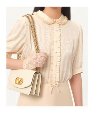 Valentino Garavani Ruffled Crepe Couture Mini Dress With Silk Jacquard Top