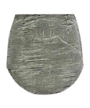 DIESEL® De-ada-fsg Checkered Distressed Skirt - Gray