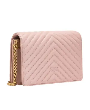 Pinko Love Click Classic Crossbody Bag - Nude