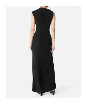 Bottega Veneta Sleeveless Maxi Dress With Metal Pendant Detail