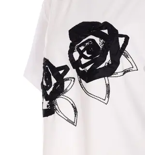 Max Mara Embellished Floral Crewneck T-shirt - White
