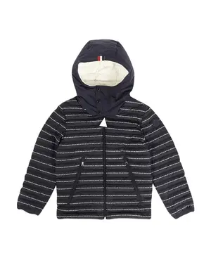 Moncler Striped Puffer Jacket With Hood