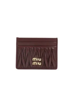Miu Miu Logo-lettering Cardholder - Brown