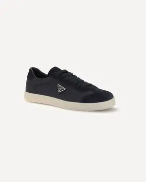Prada Triangle Logo Lace-up Sneakers - Blue