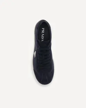 Prada Triangle Logo Lace-up Sneakers - Blue