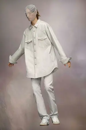 MAISON MARGIELA Overshirt Jacket In Chalk Denim