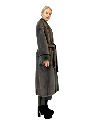 LISKA Long-sleeved Fur Coat