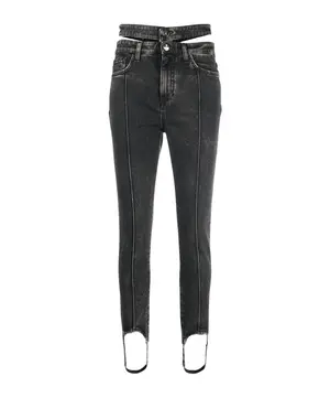 ANDREĀDAMO Double Waistband Skinny Jeans With Cutout Detail