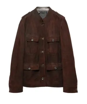 Prada Long-sleeved Button-up Jacket With Stand Collar